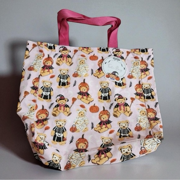 Creepy Bear | Bags | Creepy Bear Halloween Teddy Bear Tote Bag Pink ...
